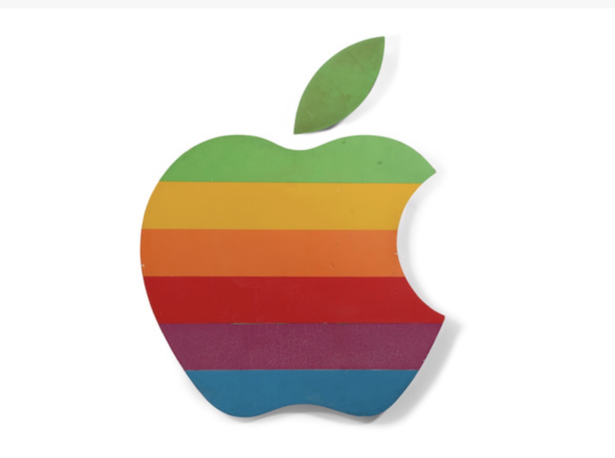 Apple rainbow logo sign from its Cupertino headquarters fails to sell ...