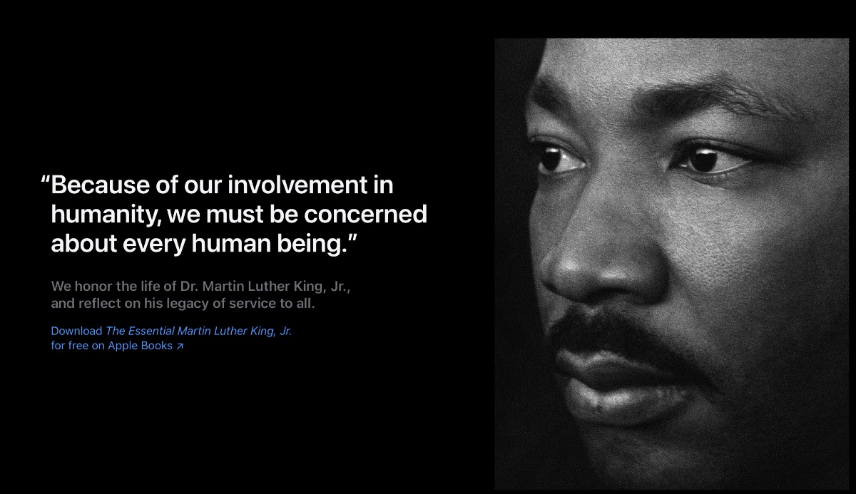 Apple offers full-page tribute to Dr. Martin Luther King, Jr. - MacTech.com