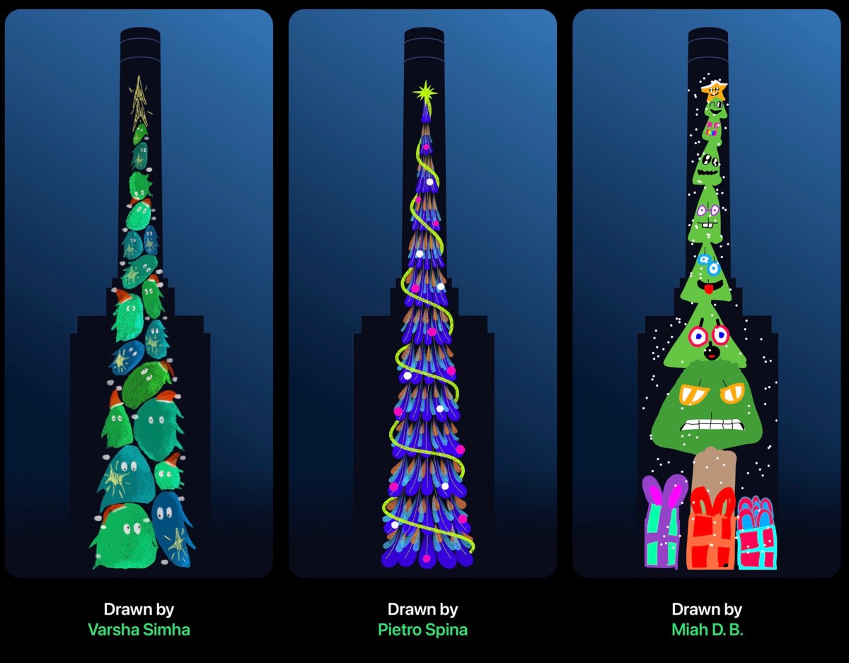 Apple unveils iPad-designed Christmas trees lighting up Battersea Power ...
